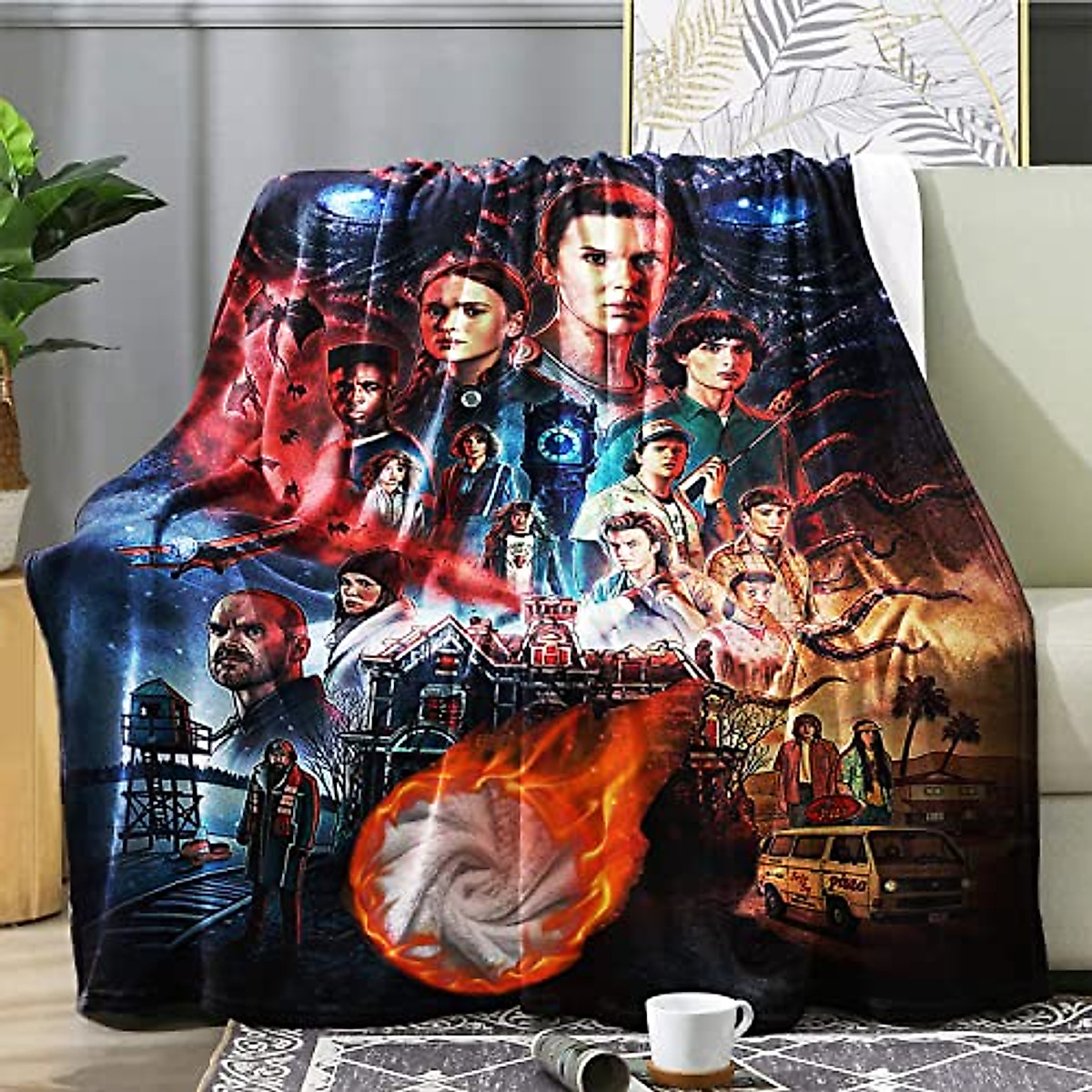 Things Blanket Christmas Throw Blanket Flannel Fleece Blanket Super Soft Warm and Cozy for Sofa Bed Couch Travel Blanket 50"x40"