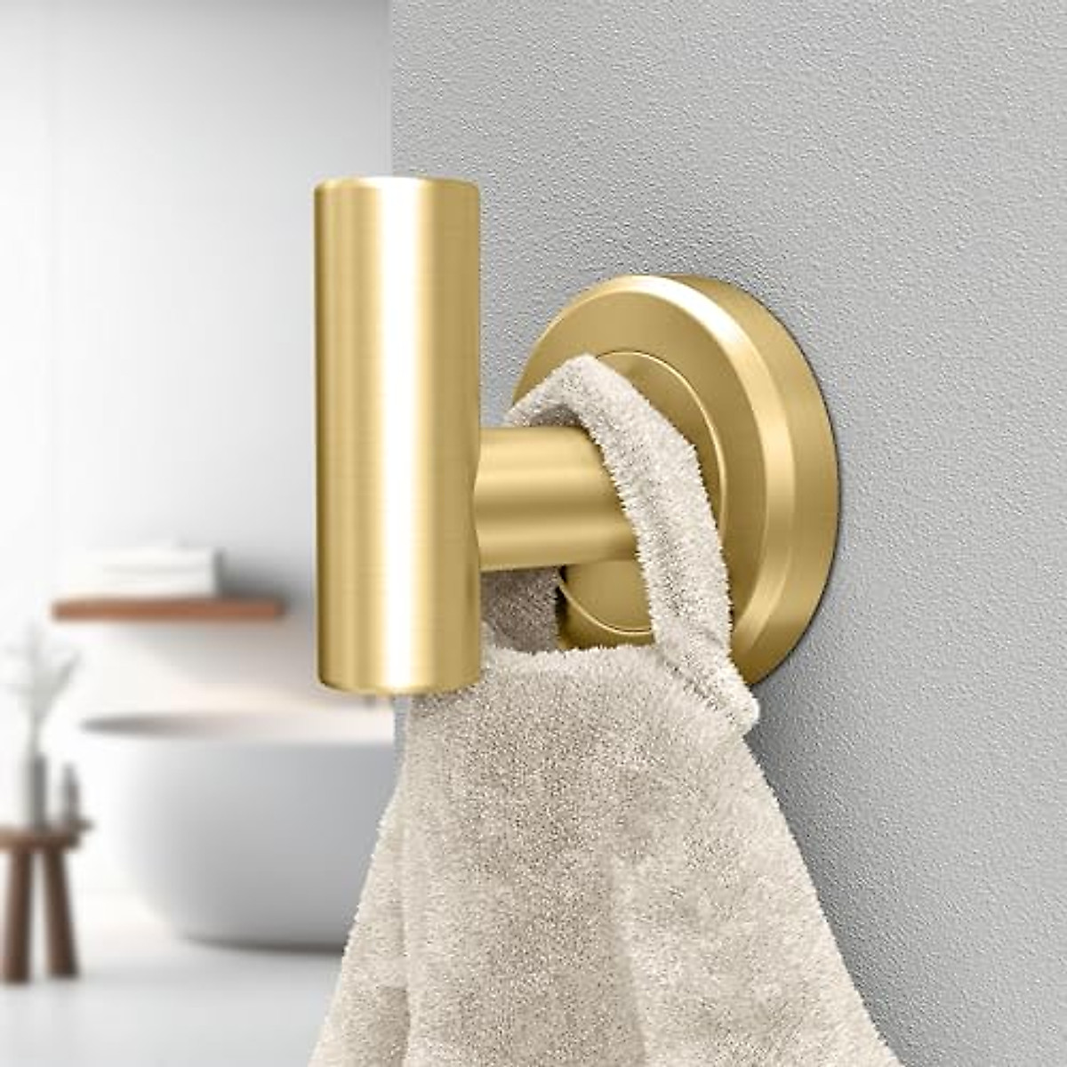 Gatco 4235 Latitude II, Single Robe Hook, Brushed Brass/Wall Mounted Towel and Robe Hook for Bathroom, 2.25"