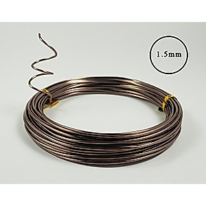 Anodized Aluminum Bonsai Training Wire 5-Size Starter Set with Canvas Bag - 1.0mm, 1.5mm, 2.0mm, 2.5mm, 3.0mm (147 feet total) - Choose Your Color (5 Sizes, Brown)