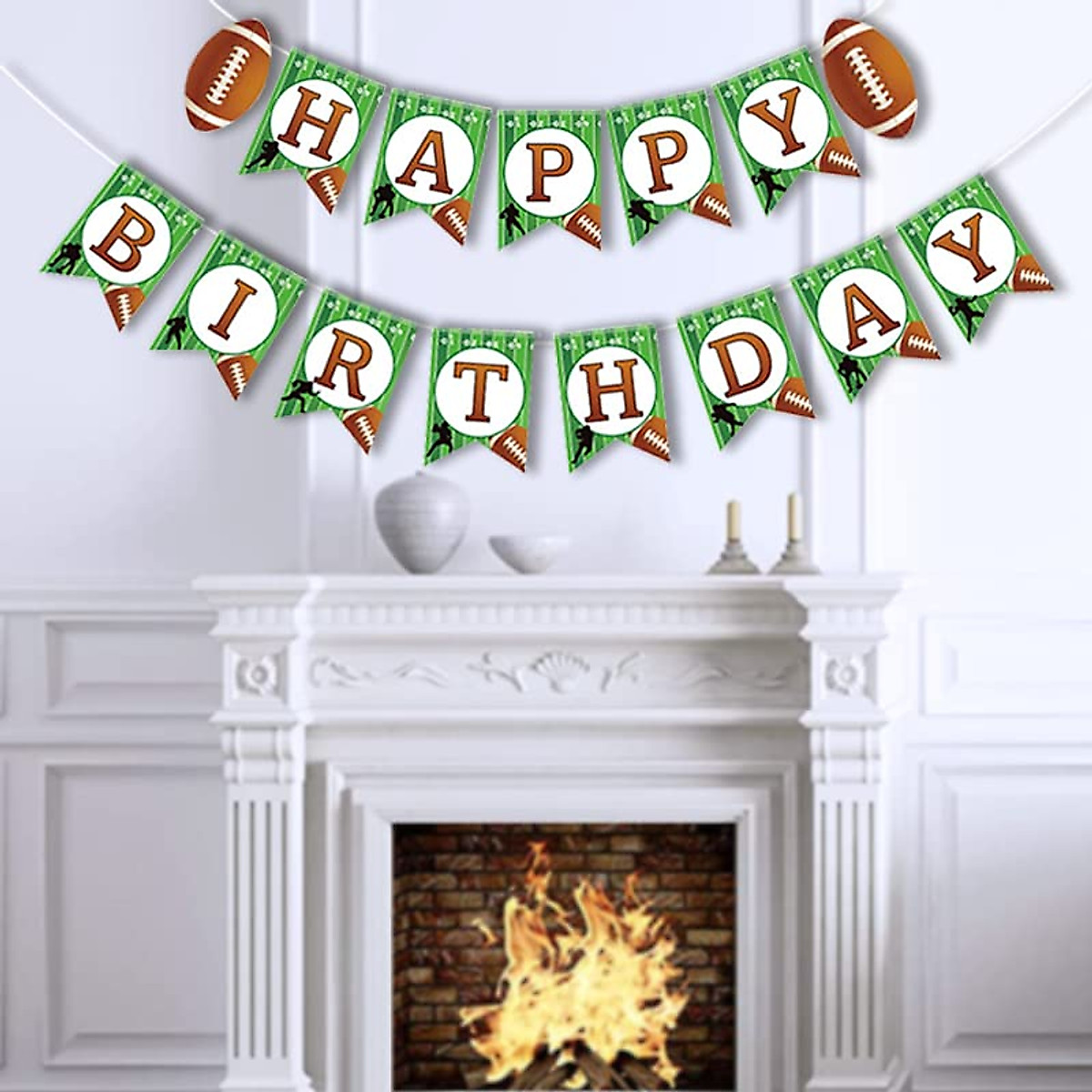 Football Party Decorations Football Happy Birthday Banner Party Supplies String Flags Football Bowl Game Sport Themed Bunting Sign Party Decor Favors