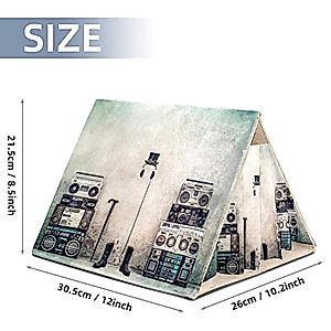 Y-DSIWX Guinea Pig House Bed, Rabbit Large Hideout, Small Animals Nest Hamster Cage Habitats Old Radio Pattern