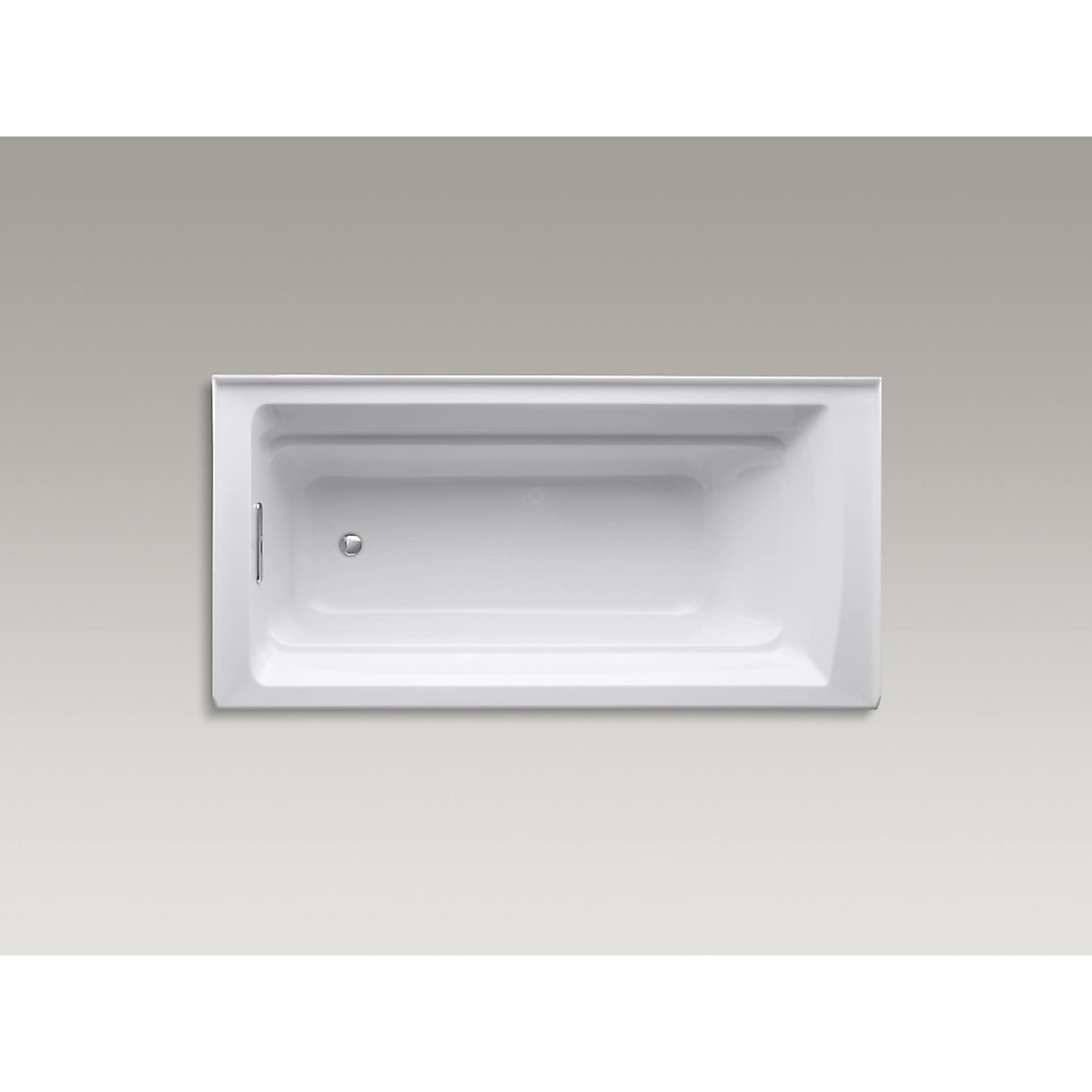 KOHLER K-1125-LA-0 Archer 72-Inch x 36-Inch Acrylic Alcove Bath with Integral Apron and Left-Hand Drain, White