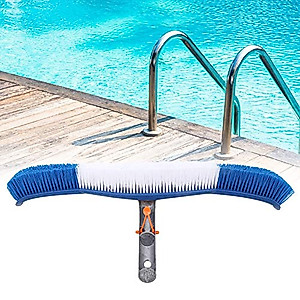 RvSky Garden Supplies Plastic Pool Wall Cleaning Brush with Aluminum Handle Swimming Pool Cleaning Tool Accessories