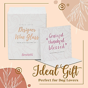 Onebttl French Bulldog Gifts for Women, Frenchie Gifts for Frenchie Mom, 17 oz Stemless Wine Glass - All I Need is a Frenchie