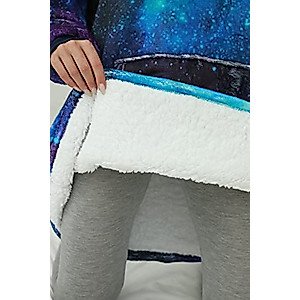 UNIFACO Women Wearable Blanket Hoodie Oversized Sherpa Blanket Sweatshirt with Hood Pocket Super Soft Warm Plush Hooded Blanket for Adult