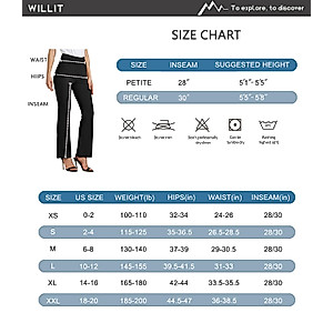 Willit Women's Yoga Dress Pants Bootcut Work Slacks Stretch Office Casual Flare Pants Regular 4 Pockets 30" Black S