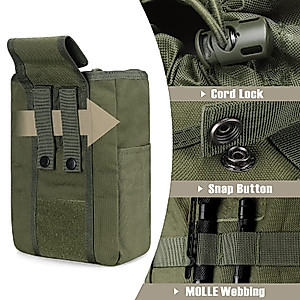 WYNEX Molle Dump Pouch, Tactical Dump Pouch Foldable Mag Dump Pouch Magazine Utility Roll Up Wiast Bag Drawstring for Belt Pack Accessories