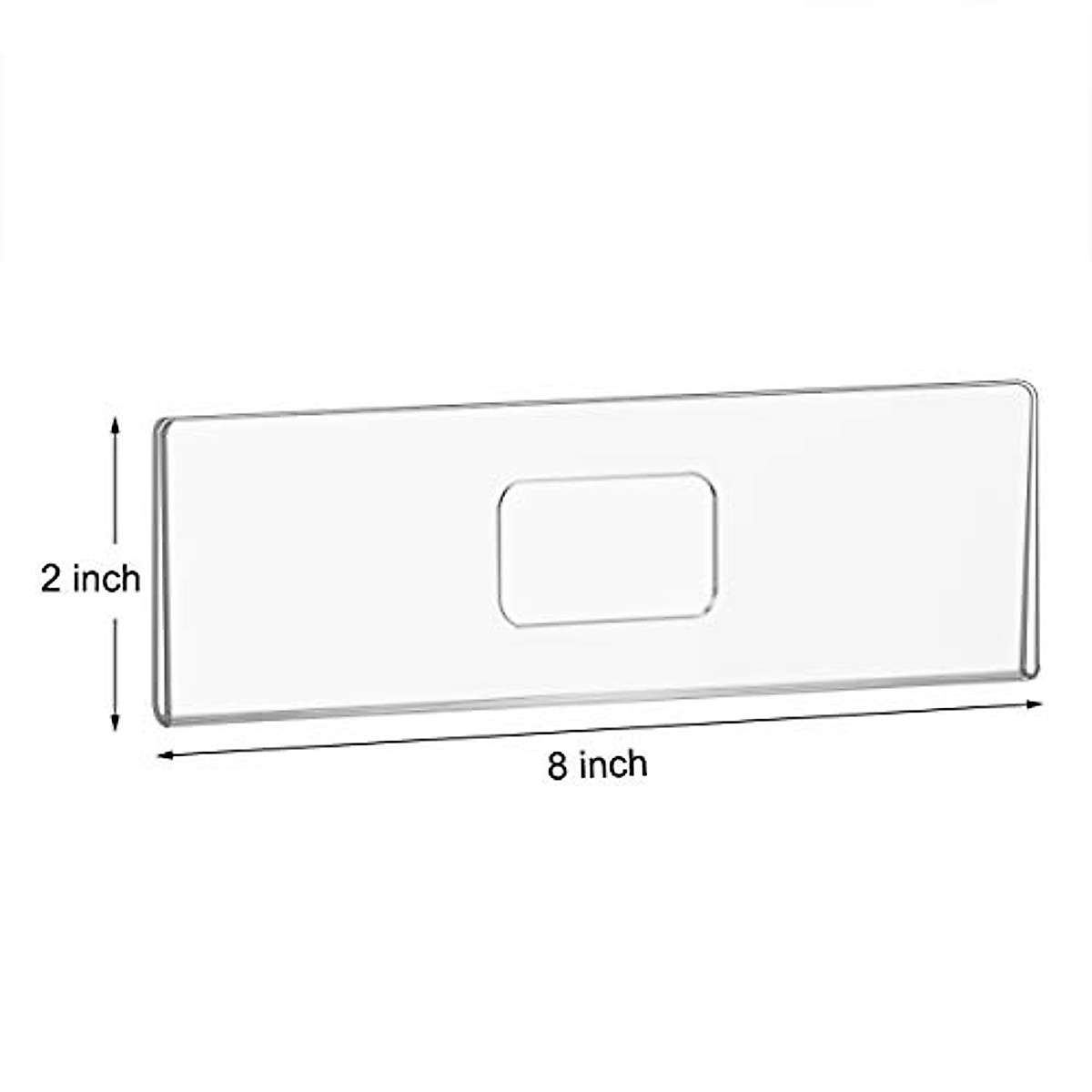 NIUBEE 12 Pack Acrylic Wall Name Plate Holder 2x8 Inch,Clear Plastic Sign Holder Horizontal with Double Sided Tape,Door Name Plates Set Small License Plates Frame for Office Home Classroom Teacher