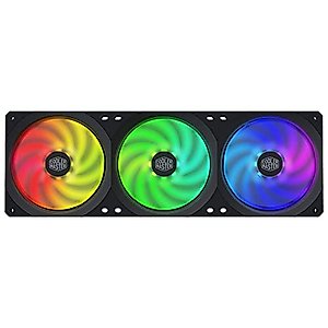 Cooler Master MasterFan SF360R ARGB 360mm All-In-One Square Frame Fan w/ 24 Independently-Controlled ARGB LEDS, Cable Management, PWM Control Fan for Computer Case and CPU Liquid Cooler
