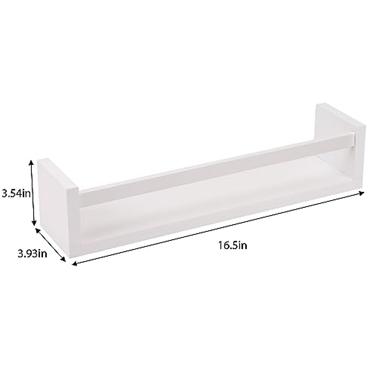 Fixwal Nursery Bookshelves, 16.5 Inch Floating Bookshelves for Wall Set of 3, Baby Kids Decor, Solid Wood Wall Mounted Shelves for Books, Toys and Decor Storage (White)