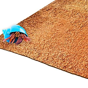 SunGrow Coco Fiber Hermit Crab & Reptile Carpet, Gecko Terrarium Liner, and Floor Bedding Substrate & Supplies, Climbing Wall Carpet & Mat for Hermit Crabs, 10" x 13", 1 Piece Per Pack