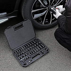 Amazon Basics 3/8-Inch Drive 6 Point Impact Socket Set with Carrying Case - 44-Piece