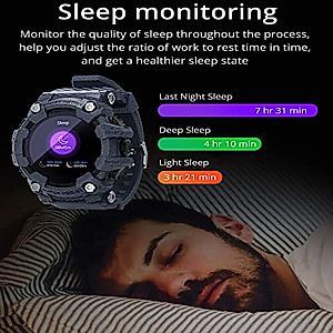 Military Smart Watch for Men IP6X Waterproof HD 1.3" Fitness Tracker Watch for Android & iOS iPhones with Heart Rate Blood Pressure Monitor Sports Tactical Watch for Adults