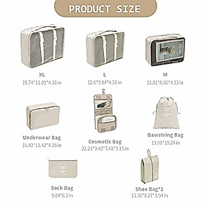 BRAQ 9 Pcs Packing Cubes for Suitcase Set Luggage Organizers, Lightweight Travel Essential Bag with Large Toiletries Bag for Clothes Shoes