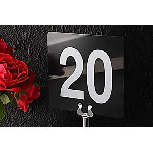 New Star Foodservice 27747 Triton/Ring-Clip Number Holder/Number Stand/Place Card Holder, Set of 12, 1.5-Inch, Black