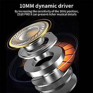 Linsoul KZ ZS10 PRO X Upgraded 1DD+4BA Hybrid Driver HiFi in Ear Earphones IEM with Alloy Faceplace Detachable Silver-Plated Recessed 0.75mm 2Pin Cable for Audiophile Musician DJ Stage (Without Mic)