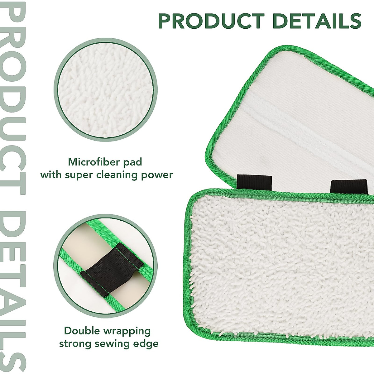 Mop Pads Replacement Compatible with Shark Sonic Duo Hardwood Floor Cleaner - Reusable and Washable Mop Cloth Refill (2 Pack)