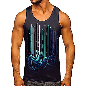 KAMEMIR Men's Performance Sleeveless Muscle T-Shirt Men's Comfort Square Cut Tank Multi Pack Valentines Gifts for Him