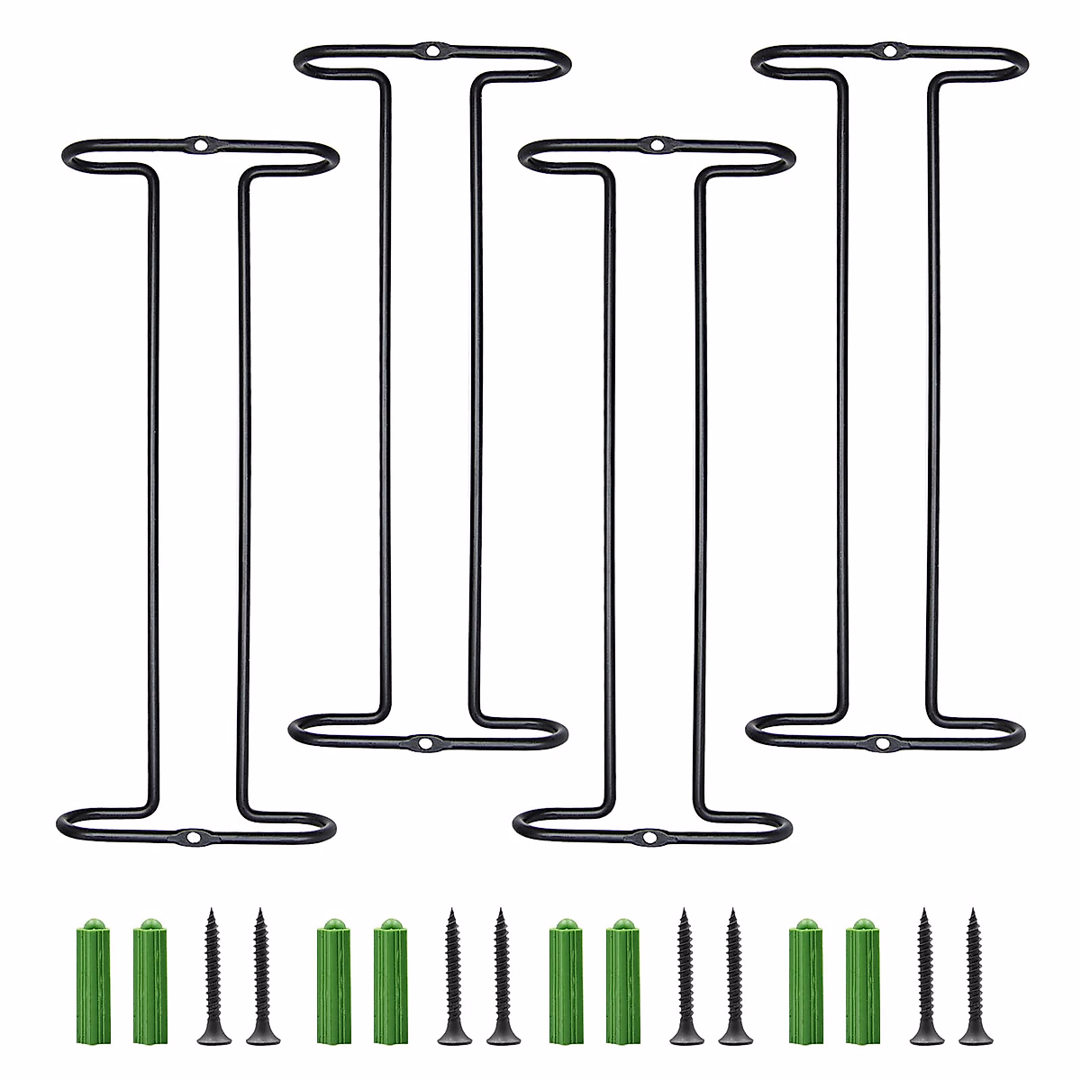 eastbao Wine Glass Rack Under Cabinet Shelf Glasses Holder Storage With Drying Stemware Rack Under Counter Metal Hanger Hanging Rack for Kitchen Black