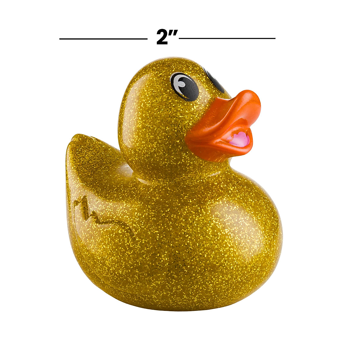 Glitter Rubber Ducks in Bulk - (Pack of 50) Assorted 2-inch Duck Toys for Baby Shower Rubber Duckies, Mini Ducks Bath Toy, Birthday Party Favors Ducks
