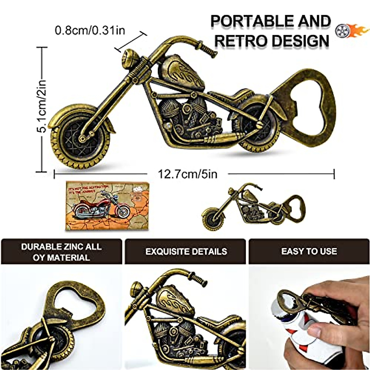 Stocking Stuffers Gifts for Men - Unique Funny Christmas Birthday Gifts for Men Dad Grandpa Who Have Everything Bottle Opener Novelty Motorcycle Beer Gifts Christmas Presents for Boyfriend Husband Him