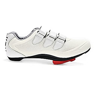 Mens Womens Indoor Cycling Shoes Compatible with Peloton Bike Shoes Cycling Shoes with Delta Cleats Clip Outdoor Pedal SPD Road Bike Shoes,White