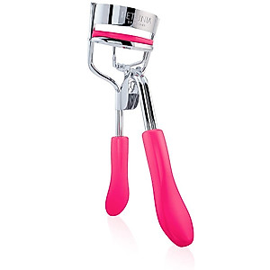 Silicone Eyelash Curler with Refill Pads & Satin Pouch Designed for No Pinching or Pulling and Perfect for Those with Straight Flat Lashes Wanting Dramatic Long Lasting Seamless Curls