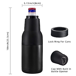Beer Bottle Insulator Can Cooler 12 oz 304 Stainless Steel 3 in 1 Beer Coozy for Cans Skinny Can Coffee Accessories Beer Cooler Beer Gifts for Men Slim Can Insulated