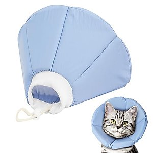 Crazy Felix Cat Cone, Cat Cone Collar to Stop Licking and Scratching, Soft Cone for Cats Alternative After Surgery, Comfortable Cat Recovery Cone with Drawstring for Cats Kitten and Puppy