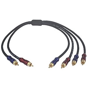 VKheroKV [Wv-rcato2/rcakite-05] RCA Stereo Plug Male to Dual RCA Stereo Plug Male 1 Input 2 Output Stereo Audio Splitter Cable/Gold Plated Plug / 4n OFC Pure Copper Wire (1.5FT(50CM))
