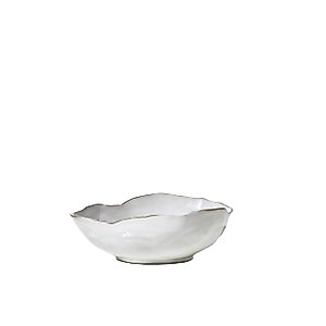 Serene Spaces Living Extra Large Free-Form Edge Glazed Ceramic Bowl - Fruit Basket, Dinnerware, Centerpiece for Vintage Weddings, Events, 10.5" Long, 8" Wide and 3.5" Tall