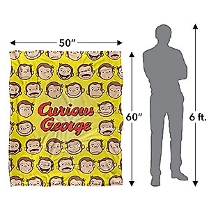 Curious George Heads Officially Licensed Silky Touch Super Soft Throw Blanket 50" x 60"
