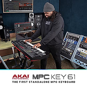 Akai Professional MPC Key 61 - Standalone Music Production Synthesizer Keyboard with Touch Screen, 16 Drum Pads, 20+ Sound Engines, Semi Weighted Keys, black