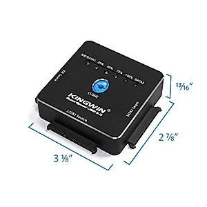 Kingwin USB 3.0 to SSD/SATA/IDE Adapter for 2.5 Inch, 3.5 Inch, 5.25 Inch Hard Drives with Offline One Touch Clone/Duplicator Function, Tool-Free, SATA I/II/III Support, Black, 3 TB (USI-2535CLU3)