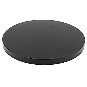 Food Serving Tray Wooden Round Anti-Slip Black Tea Tray Serving Table for Home Shop Office Bar Use(30cm)