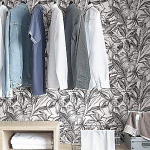 NuWallpaper NUS3498 Canopy Peel & Stick Wallpaper, Black