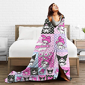 GGQQ Throw Blanket for Men Women Kids,Cute Cartoon Flannel Blankets Suitable for Home,Office Work,Pet Keep Warm 50"X40"