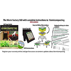 Nature's Footprint WF360BW Worm Factory 360 4 Tray with Worms, Black
