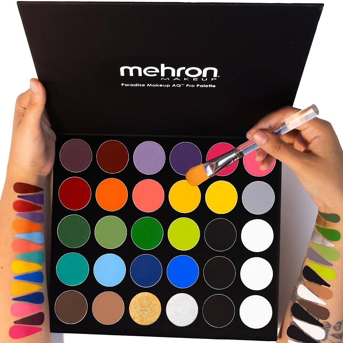 Mehron Makeup Paradise Makeup AQ 30 Color Pro Palette | Magnetic and Refillable Palette | Body Paint & Face Paint | Professional Makeup for Costumes, SFX, Halloween, & Cosplay