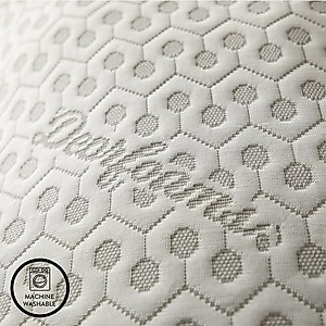 Dearfoams Bed Pillows - Standard/Queen Size - Set of 2 - Charcoal Infused Bed Pillow with Soft Knit Cover for Back, Side and Stomach Sleepers