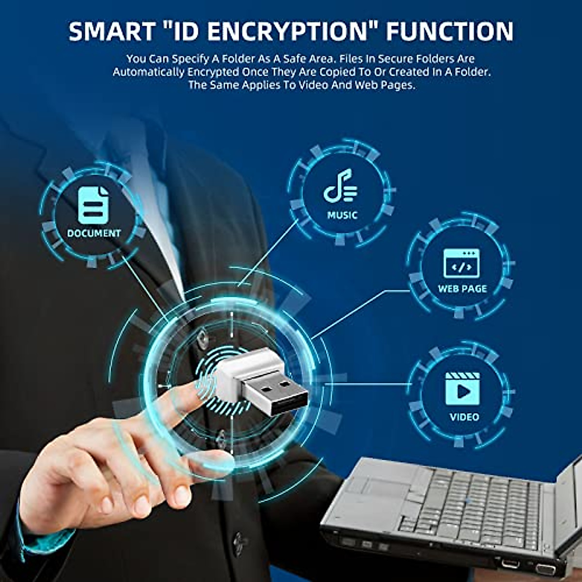 USB Fingerprint Reader, DDSKY Portable Security Key Biometric Fingerprint Scanner Support Windows 10 32/64 Bits with Latest Windows Hello Features (1-Pack)