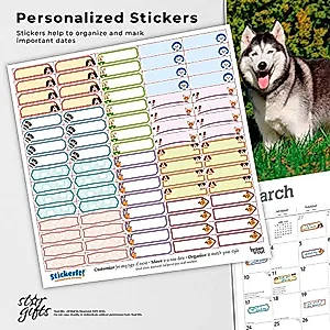 The Beauty of Siberian Huskies | 2024 14 x 24 Inch Monthly Deluxe Wall Calendar | Sticker Sheet | StarGifts | Animal Dog Breeds Husky