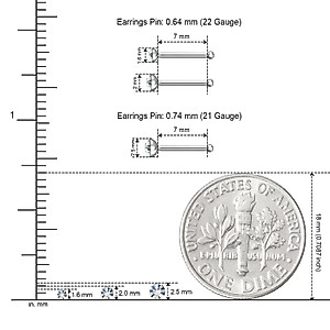 JEWELRIESHOP 60pcs Nose Ring Studs Stainless Steel CZ Nose Piercing Jewelry Bone Studs for Women Men Hypoallergenic 22G (1.6mm-2.5mm,White CZ)