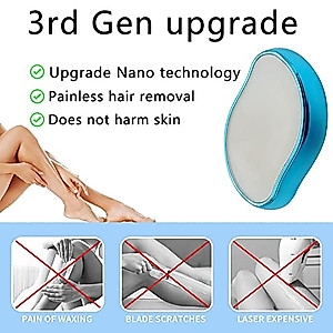 Bleam Crystal Hair Eraser, ANTAND Hair Removal Device 3rd Gen 2023 Magic Painless Exfoliation Hair Remover Tool for Women Men Leg Arm Back, Eco-Friendly Reusable Hair Eraser for Soft Smooth Skin