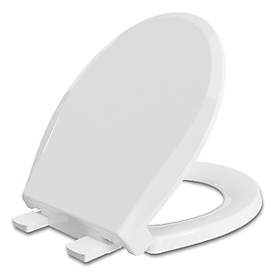 Round Toilet Seat, Slow Close Quick-Release Hinges, Heavy Duty Soft Close, Quiet-Close Lid And Seat For Standard Toilets, Easy To Install And Clean, Never Loosen, White(16.5”)