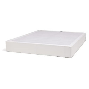 Amazon Basics Box Spring Cover - Alternative to Bed Skirt, Elastic Polyester Fabric Wrap Around Band 4 Sides - King/Cal King, Cream