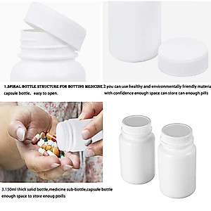 Utoolmart 50Pcs Plastic Solid Powder Medicine Pill Cylindrical Chemical Container Reagent Bottle, 80ml Wide Mouth Sample Sealing Liquid Storage Container
