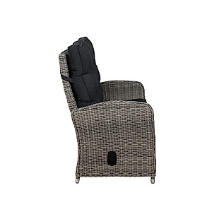 Alaterre Furniture Monaco All-Weather Outdoor Two-Seat Reclining Bench