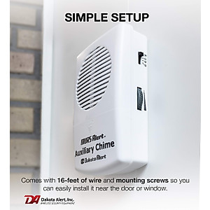 Dakota Alert MURS Auxiliary Chime - Battery-Operated Wired Ringer Alarm for M538-BS MURS Base Station, Murs Chime Alert