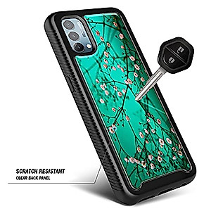 NZND Case for OnePlus Nord N200 5G with [Built-in Screen Protector], Full-Body Protective Shockproof Rugged Bumper Cover, Impact Resist Durable Phone Case (Flower Design Plum Blossom)